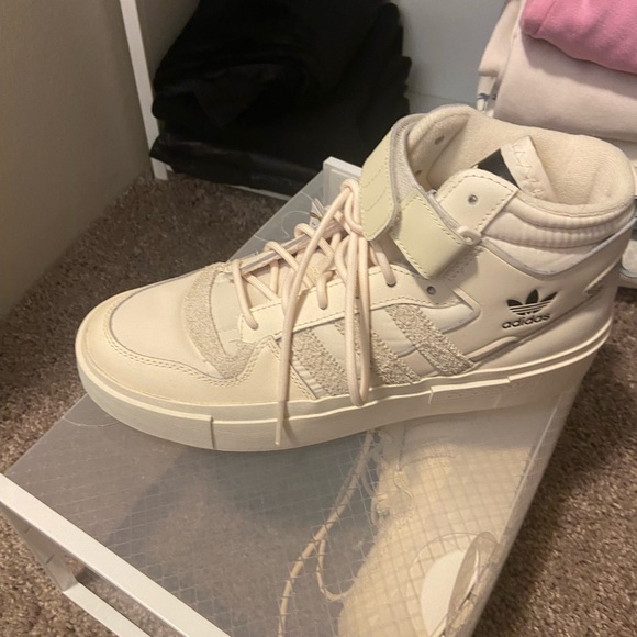 adidas | Shoes | Adidas Womens Cream Hightop Sneakers | Poshmark